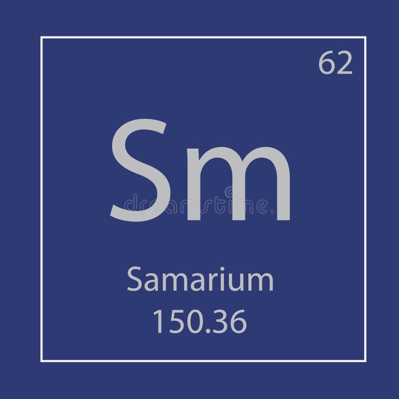Samarium - Sm - Chemical Element Periodic Table Stock Illustration ...