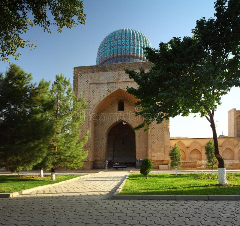 Samarkand, Sher Dor Madrasah Stock Photo - Image of samarkand, silk ...