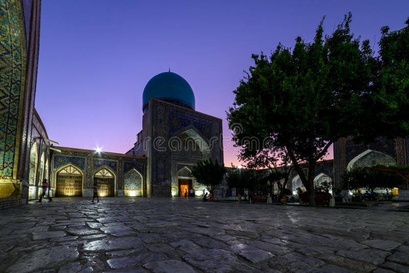 Samarkand in the evening stock photo. Image of building - 261010208