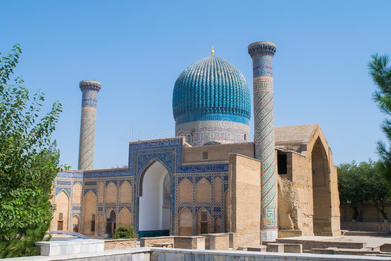 Ancient Samarkand mosque stock image. Image of silk - 132776495