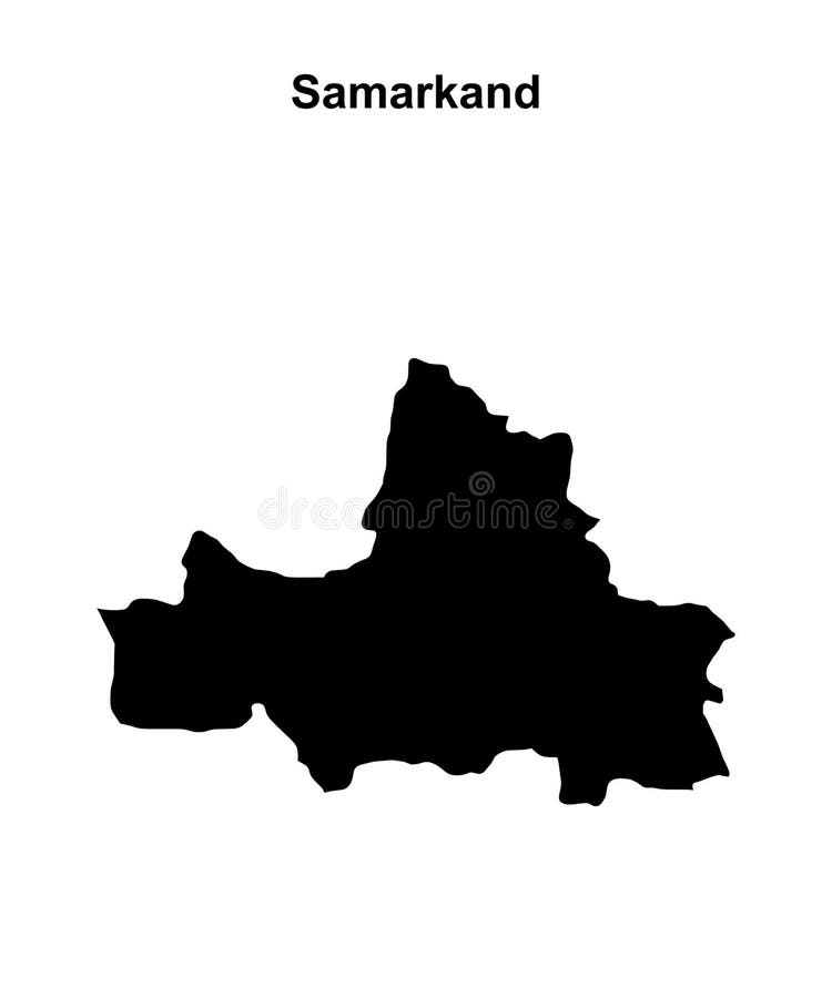 Samarkand outline map stock vector. Illustration of region - 360689355