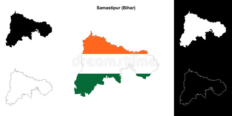 Samastipur outline map stock vector. Illustration of cartography ...
