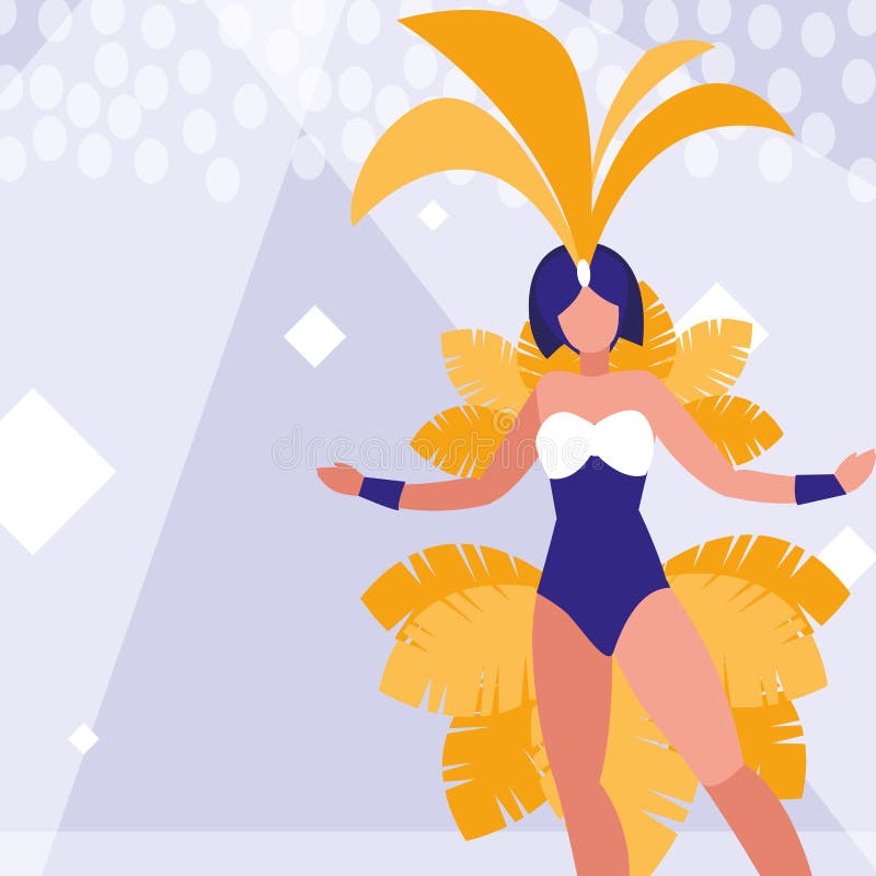 Samba dancer isolated icon stock vector. Illustration of fashion ...