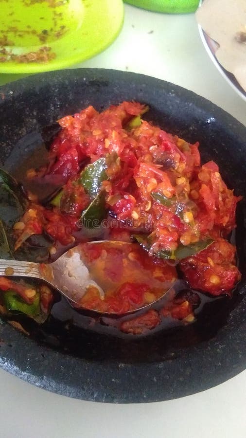 Sambal Food from Indonesian Stock Image - Image of indonesian, cooking ...