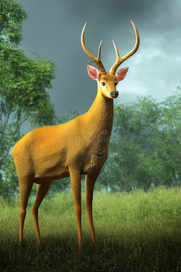 Sambar Animal. AI Generated. Stock Illustration - Illustration of ...