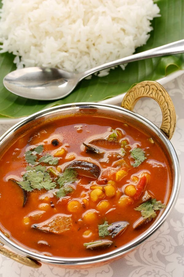 Sambar and Rice, South Indian Cuisine Stock Image - Image of tomato ...