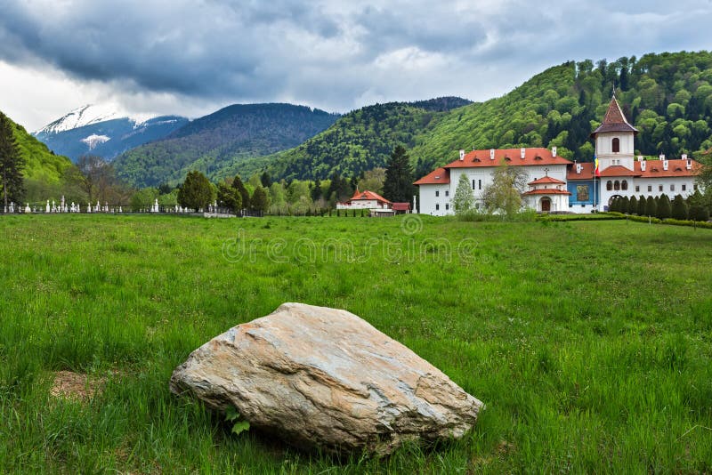 Sambata de Sus monastery stock photo. Image of mountain - 151103228