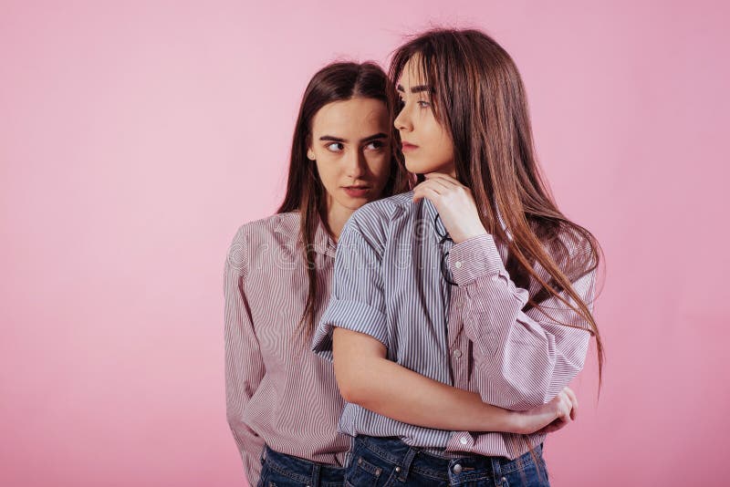 Almost the Same - Twins stock image. Image of posing - 30761577