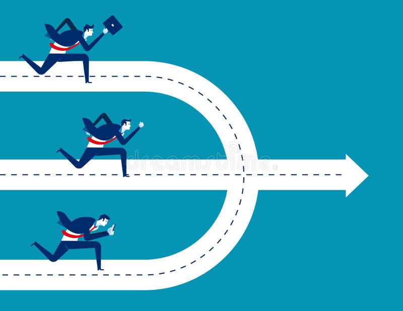 Same Destination. Concept Business Success Vector Illustration Stock ...