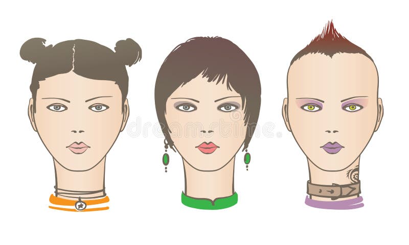 Same face different style stock vector. Illustration of beauty - 25764777