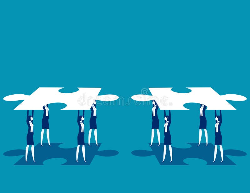 The Same Jigsaw. Business Confrontation Vector Illustration Stock ...