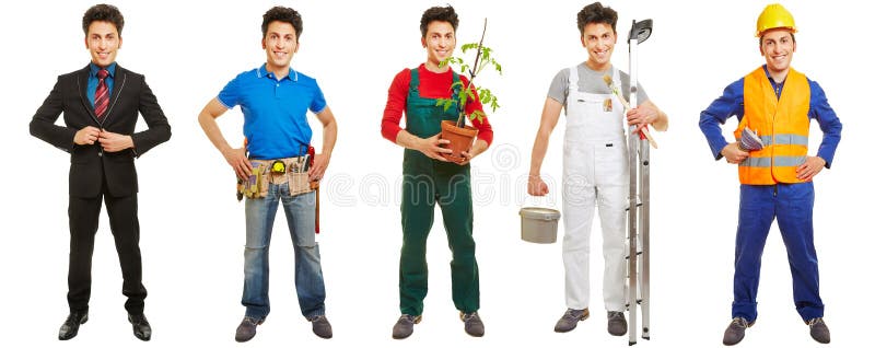 Same Man in Different Jobs and Professions Stock Photo - Image of ...