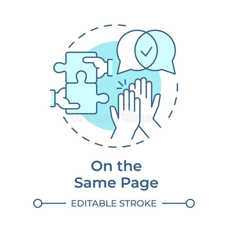 On the Same Page Soft Blue Concept Icon Stock Vector - Illustration of ...