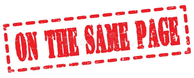 On the SAME PAGE Text Written on Red Stamp Sign Stock Illustration ...