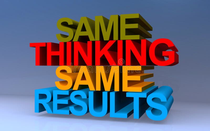 Same Thinking Same Results on Blue Stock Illustration - Illustration of ...