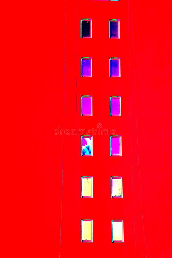 The Same Windows on the Wall of a Tall Building, Urbanism. Changed ...