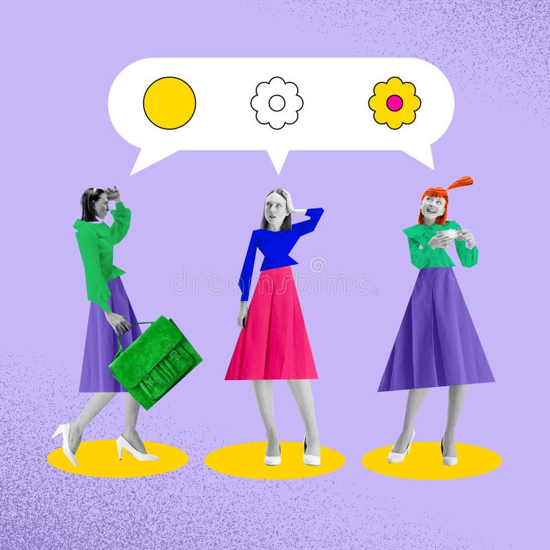 Same Woman Engage in Discussion within Speech Bubble, Symbolizing ...