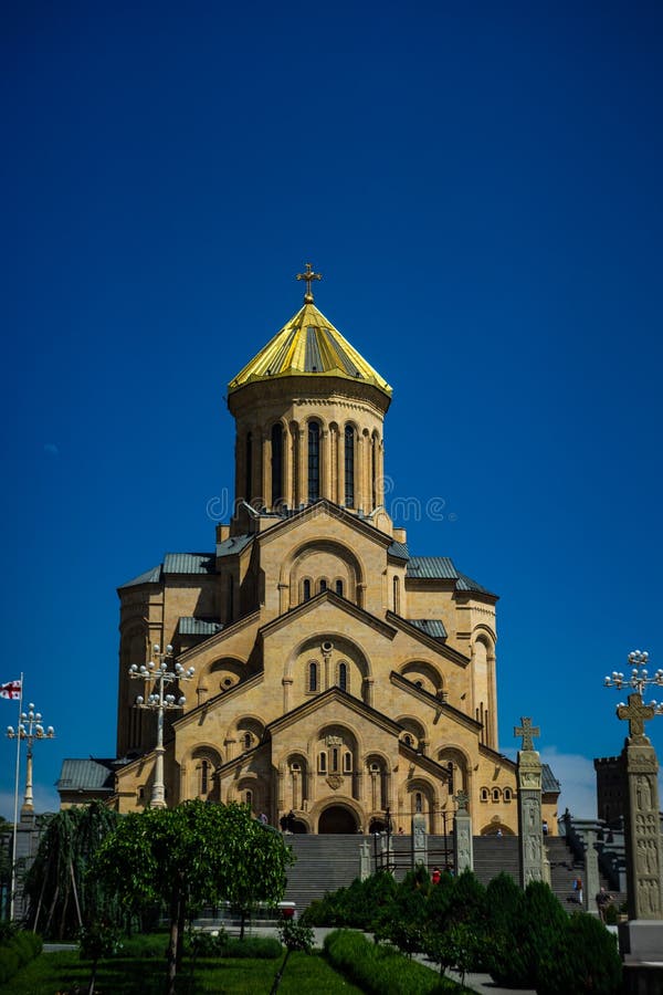 Sameba Cathedral in Tbilisi, Georgia Stock Photo - Image of georgian ...