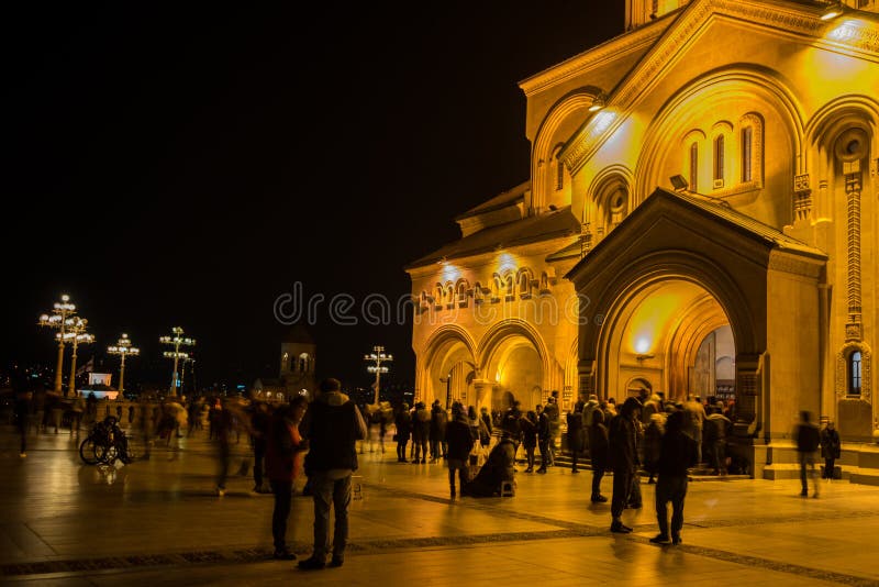 Sameba the Holy Trinity Cathedral of Tbilisi Editorial Stock Photo ...