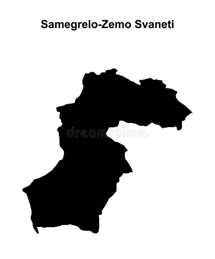 Samegrelo-Zemo Svaneti Outline Map Stock Vector - Illustration of ...