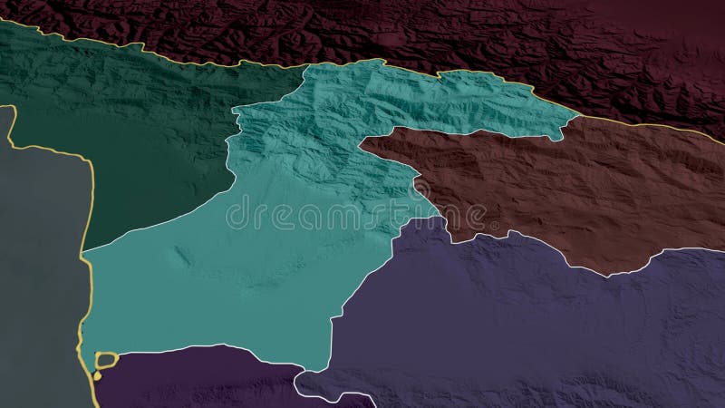 Samegrelo-Zemo Svaneti, Georgia - Highlighted. Administrative Stock ...