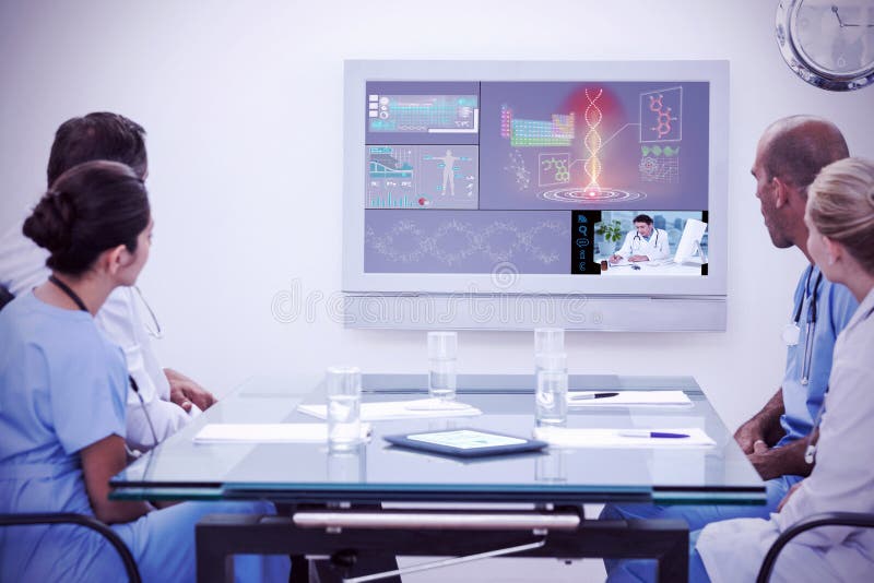 Samengesteld Beeld Van Team Van Artsen Die Een Vergadering Hebben Stock ...