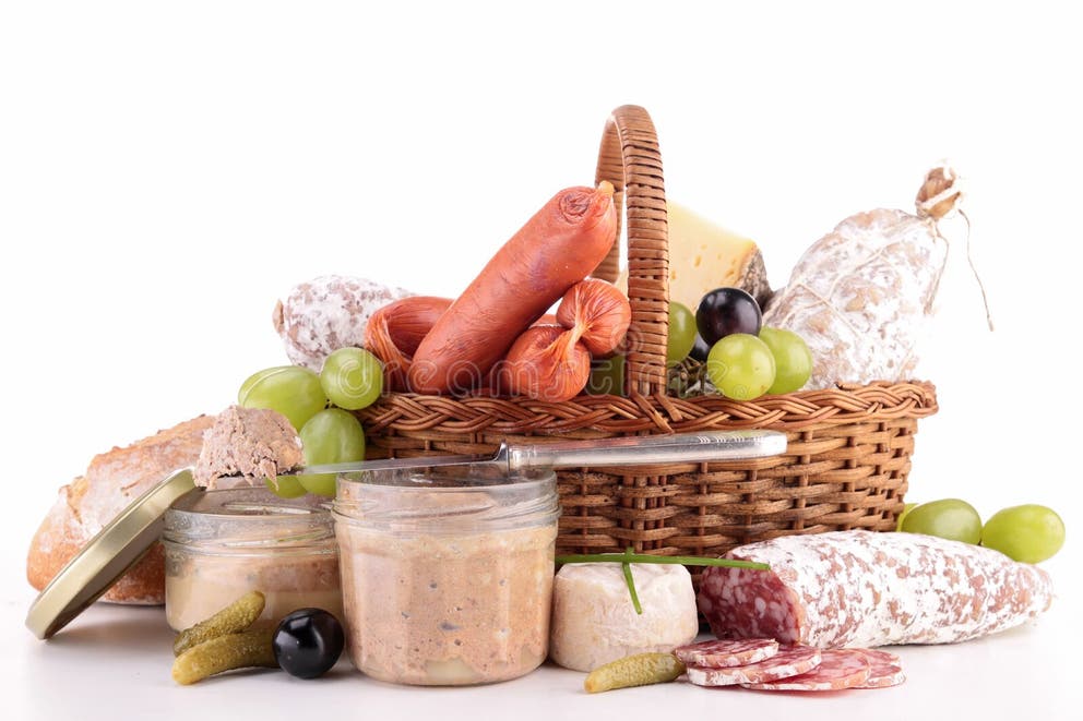 Samenstelling Van Worst, Vlees En Paté Stock Afbeelding - Image of ...