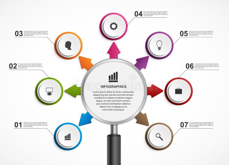 Samenvatting Infographic Met Een Vergrootglas Vector Illustratie ...