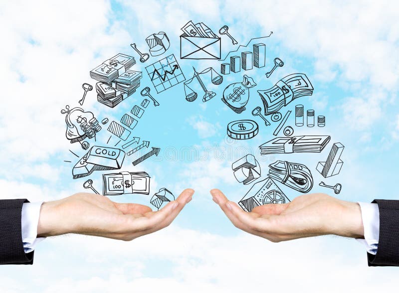 Samenwerking Tussen Bedrijven Stock Afbeelding - Image of toekomst ...