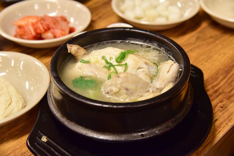 Sopa De Pollo Coreana Tradicional Del Ginseng De La Comida Imagen de ...