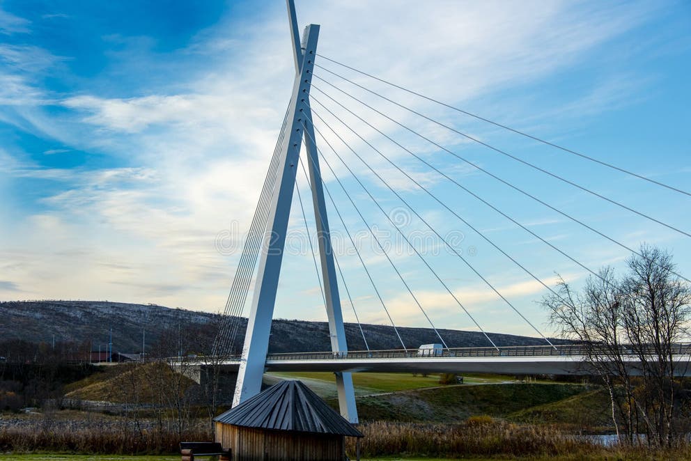 Sami Bridge in Utsjoki stock photo. Image of sami, waterfront - 356626546