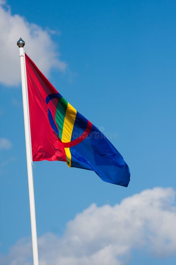 Sami flag stock image. Image of flag, laponia, clouds - 18555931