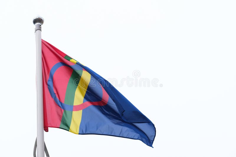 The Sami flag stock photo. Image of sami, wind, pole - 344566398