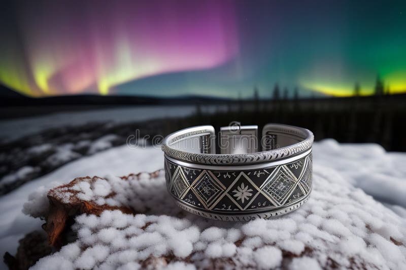 Sami Jewelry Mockup for Arctic Luxury Stock Illustration - Illustration ...