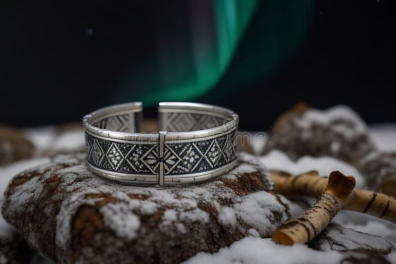 Sami Jewelry Mockup for Arctic Luxury Stock Illustration - Illustration ...