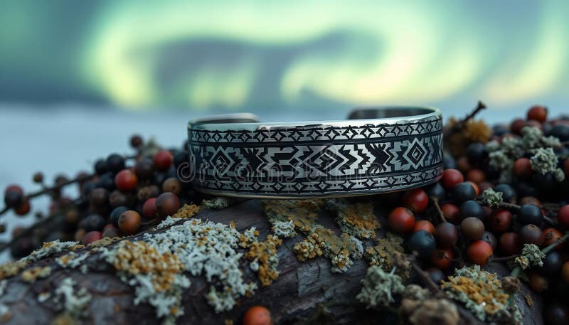 Sami Jewelry Mockup for Arctic Luxury Stock Illustration - Illustration ...