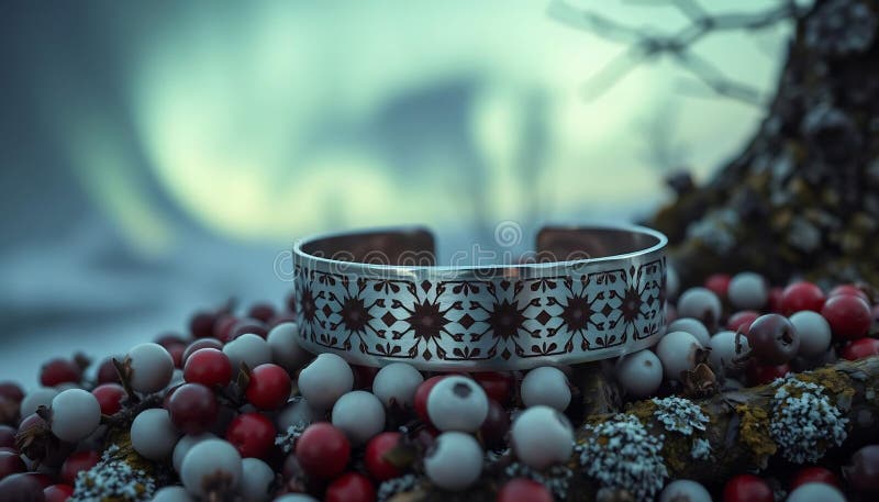 Sami Jewelry Mockup for Arctic Luxury Stock Illustration - Illustration ...