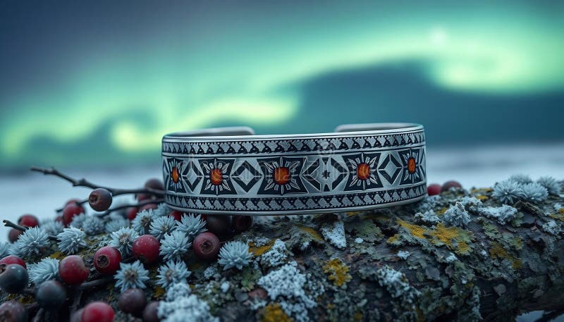 Sami Jewelry Mockup for Arctic Luxury Stock Illustration - Illustration ...