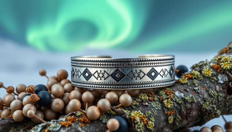 Sami Jewelry Mockup for Arctic Luxury Stock Illustration - Illustration ...
