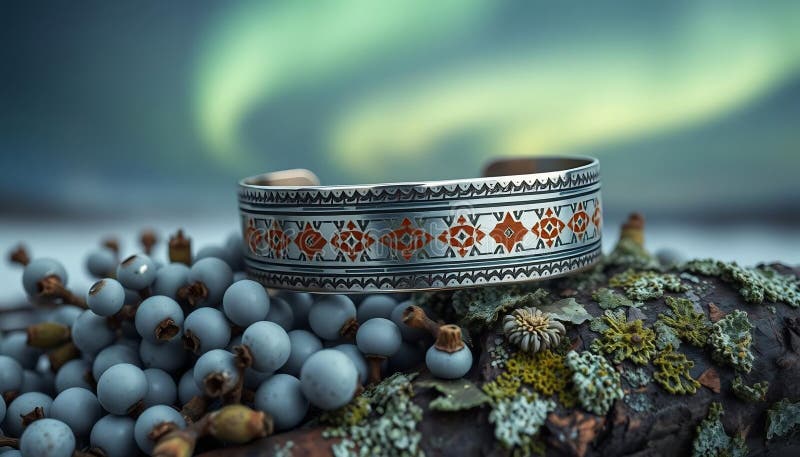 Sami Jewelry Mockup for Arctic Luxury Stock Illustration - Illustration of materials, heritage ...