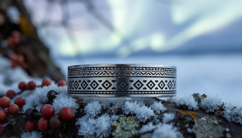 Sami Jewelry Mockup for Arctic Luxury Stock Illustration - Illustration ...