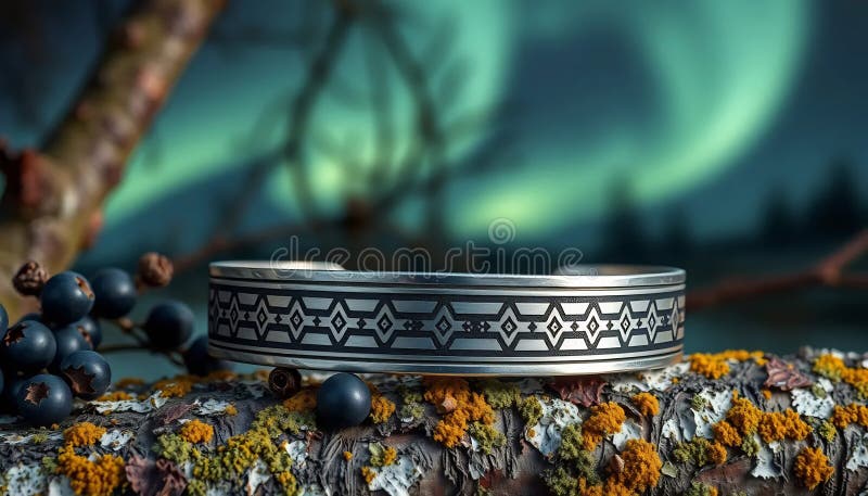 Sami Jewelry Mockup for Arctic Luxury Stock Illustration - Illustration ...