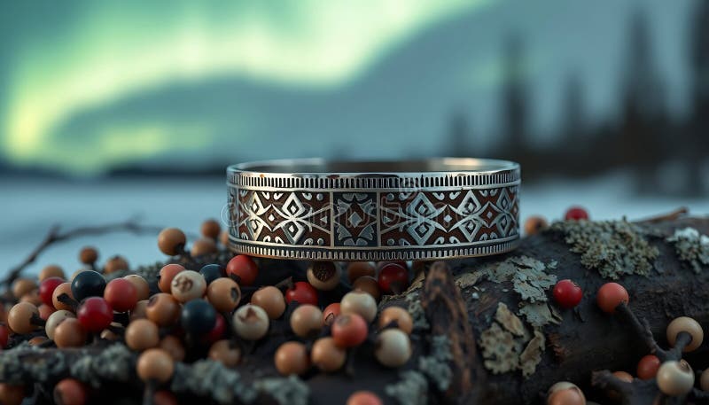 Sami Jewelry Mockup for Arctic Luxury Stock Illustration - Illustration ...