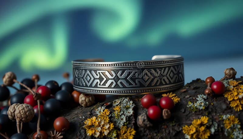 Sami Jewelry Mockup for Arctic Luxury Stock Illustration - Illustration ...