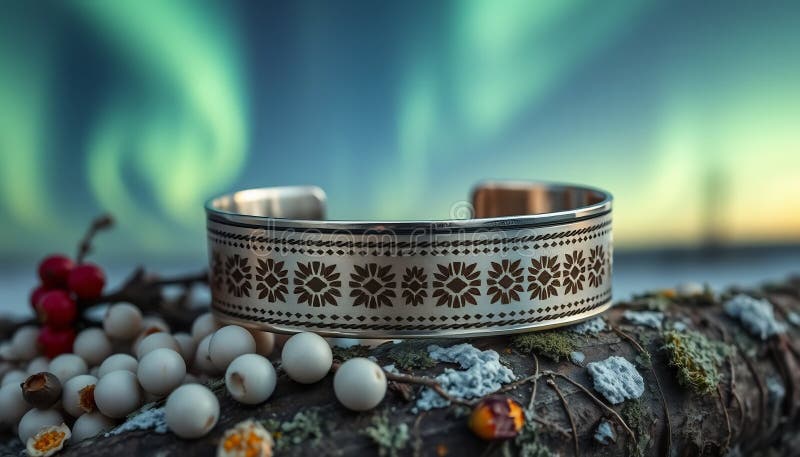 Sami Jewelry Mockup for Arctic Luxury Stock Illustration - Illustration ...