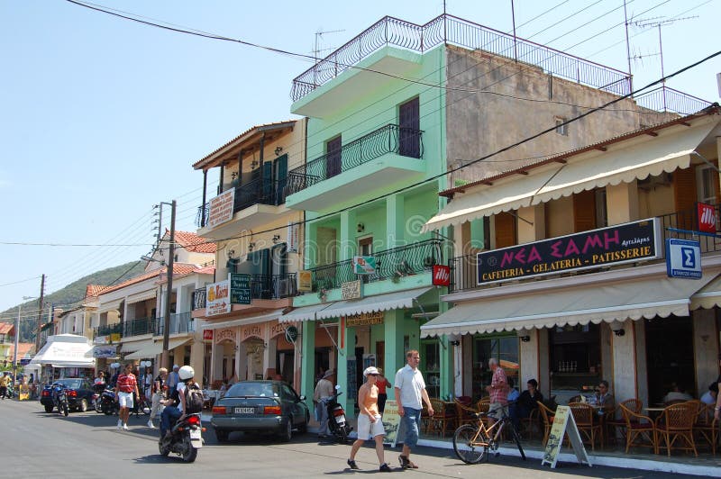 SAMI, KEFALONIA, GREECE - MAY 26 2015: Panorama of Port of Town of Sami ...