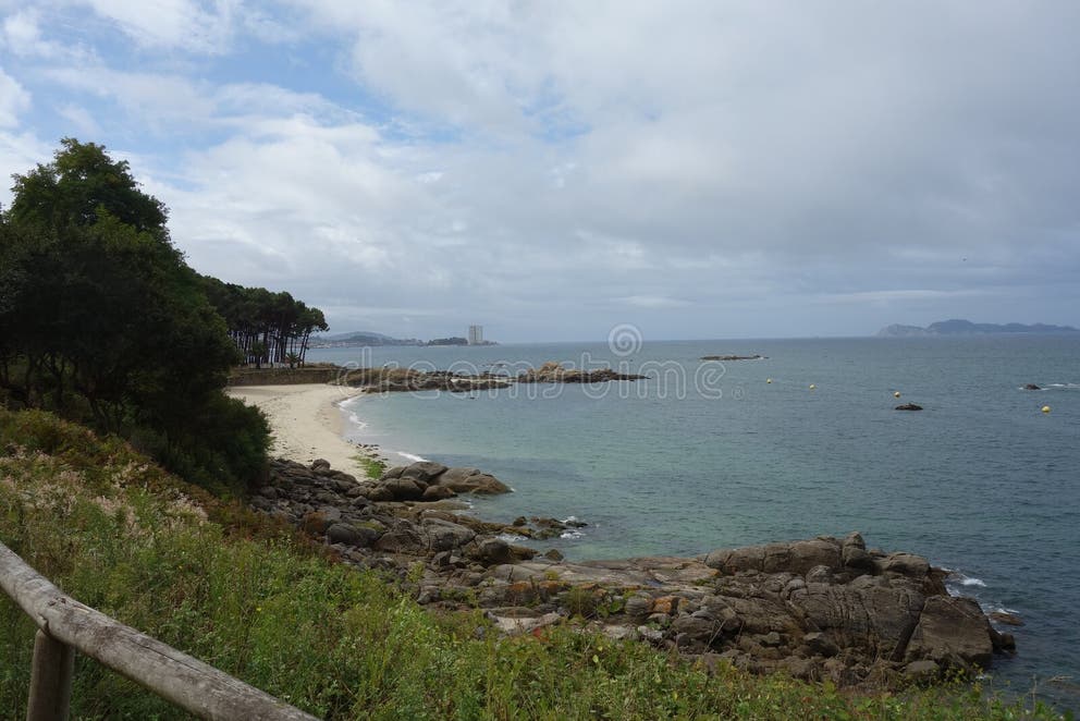 Samil beach, Vigo Spain stock image. Image of spain, water - 79530005