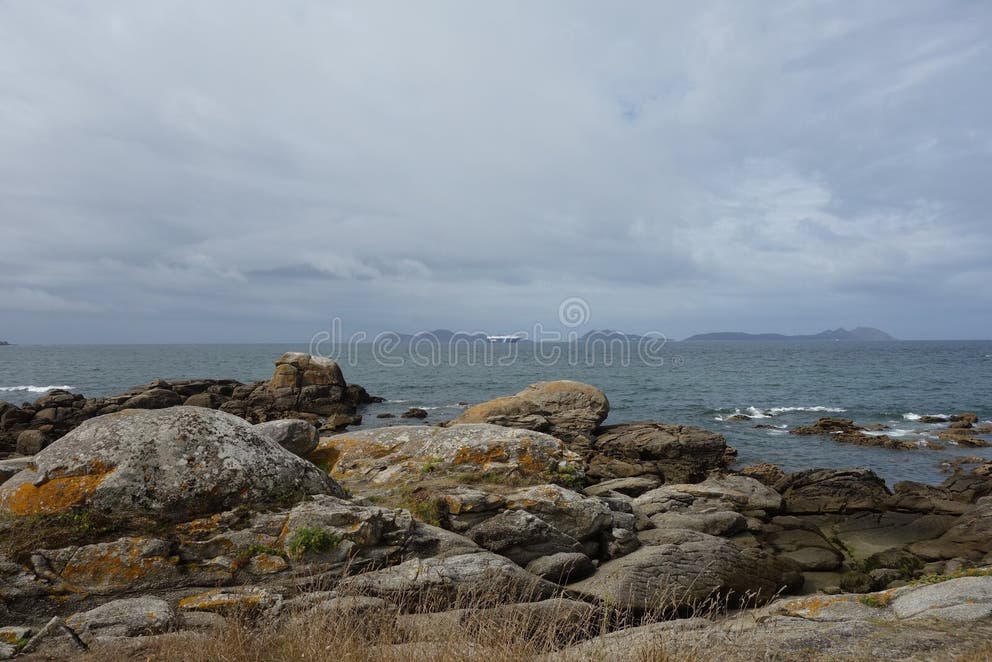 Samil beach, Vigo Spain stock photo. Image of water, tour - 79534384