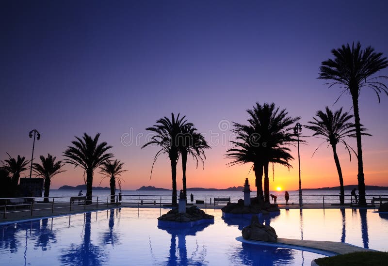 Samil Beach in Vigo, Spain. Stock Photo - Image of galicia, island ...