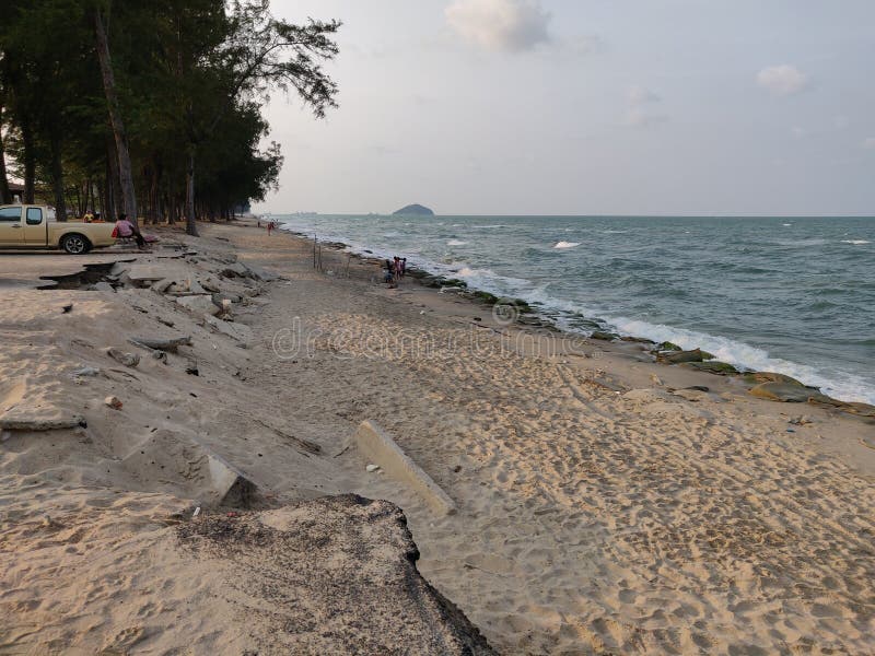 Samila Beach at Hat Yai, Song Khla, Thailand Stock Image - Image of ...